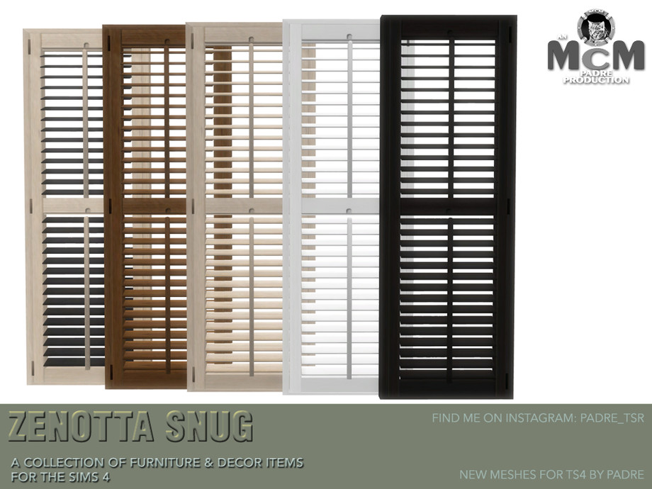 The Sims Resource - Zenotta Snug Single Pane Plantation Shutters sml B II