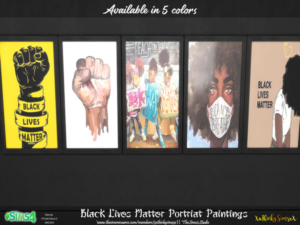 The Sims Resource | Black Lives Matter Portriat Painting