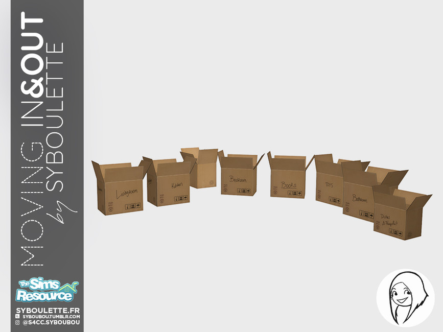 The Sims Resource - Moving in & out - Open labelled cardboard box