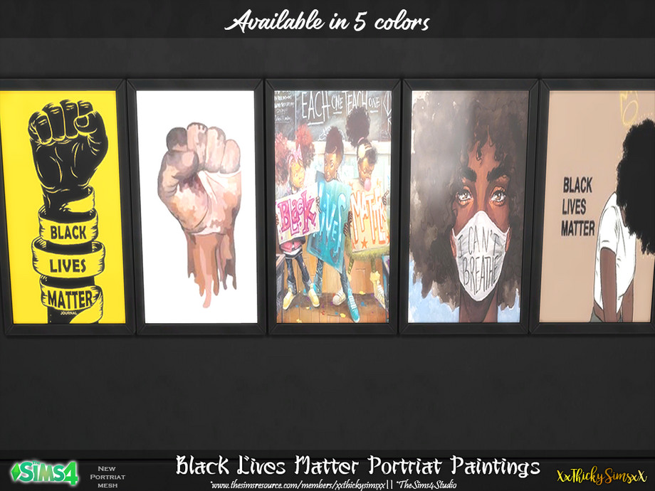 The Sims Resource | Black Lives Matter Portriat Painting