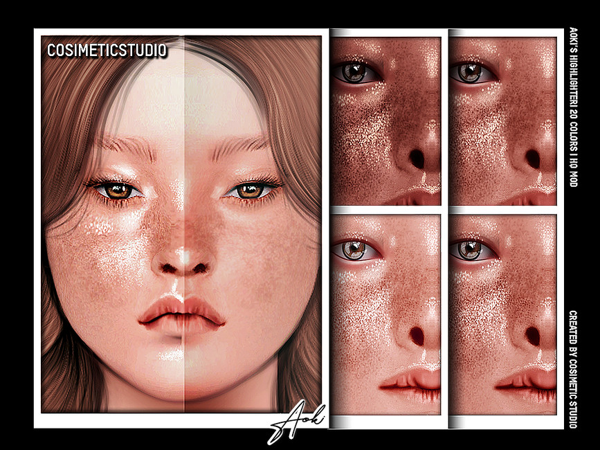 The Sims Resource - COSIMETIC STUDIO | Highlighter - AOKI