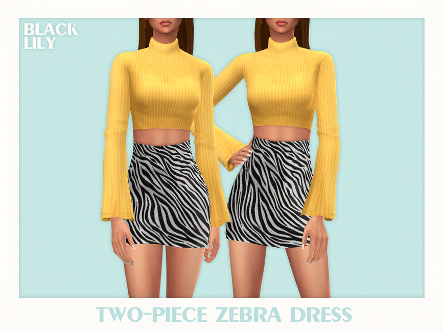 The Sims Resource - Two-Piece Zebra Dress