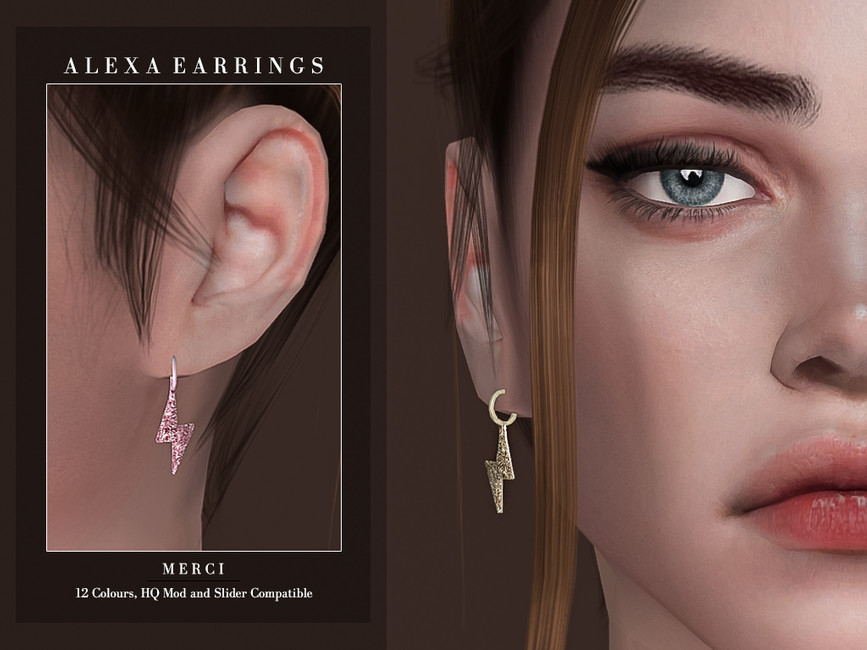 The Sims Resource - Alexa Earrings