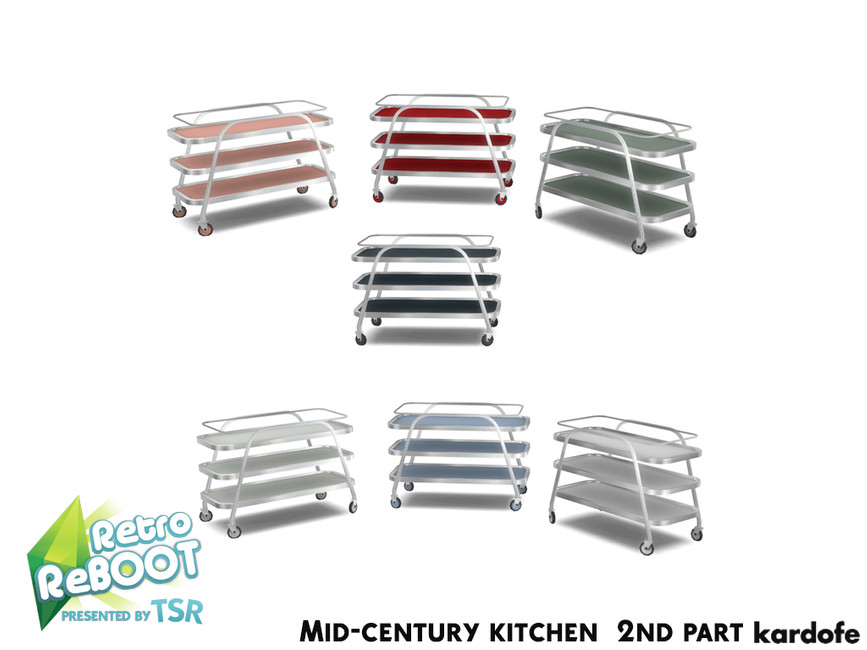 The Sims Resource - Retro ReBOOT_kardofe_Mid-century kitchen_Auxiliary cart