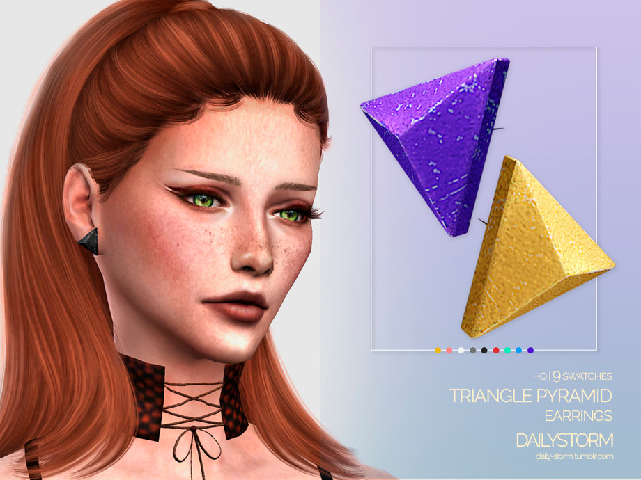 The Sims Resource | Triangle Pyramid Earrings