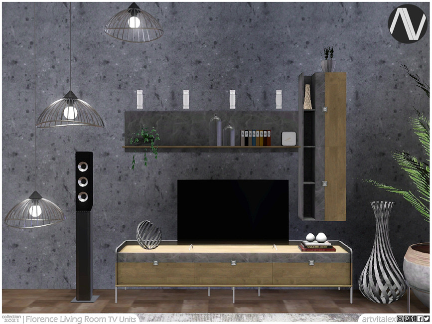 The Sims Resource - Florence Living Room TV Units
