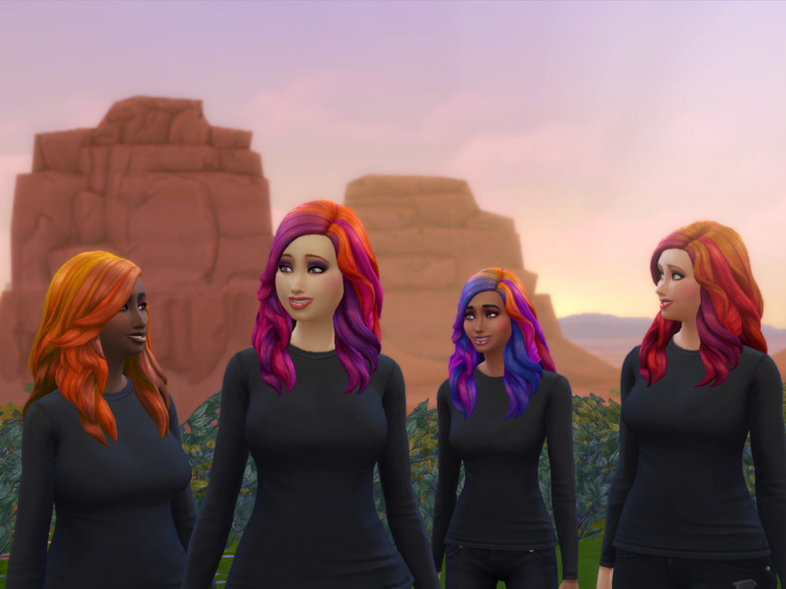The Sims Resource - Sunset Hair