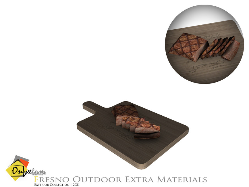 The Sims Resource - Fresno Cooked Meat On Chopping Board