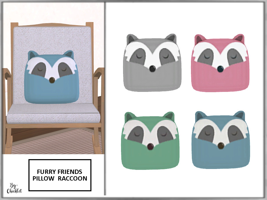 The Sims Resource | Furry Friends Pillow Pal Raccoon