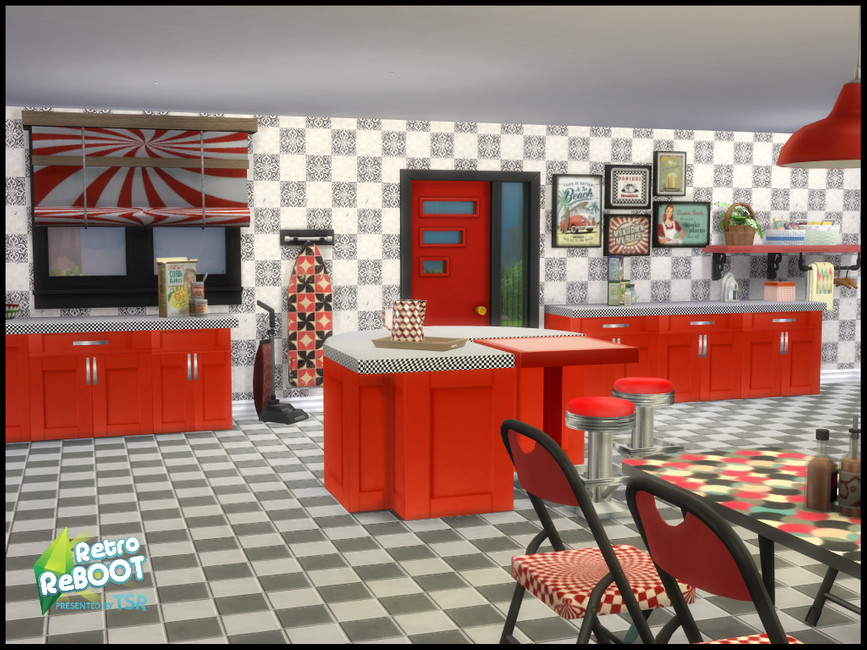 The Sims Resource - Retro ReBOOT R&R Kitchen Diner Set
