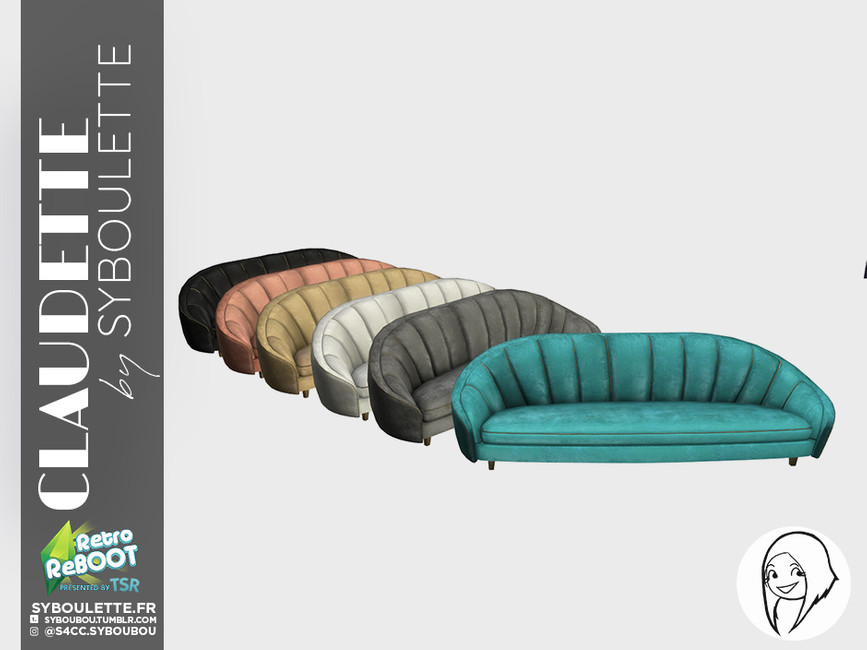 The Sims Resource - RetroReBOOT - Claudette set - Sofa