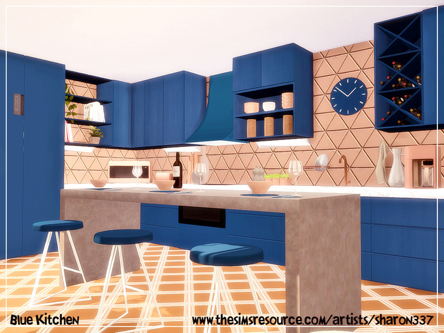 The Sims Resource - Blue Kitchen