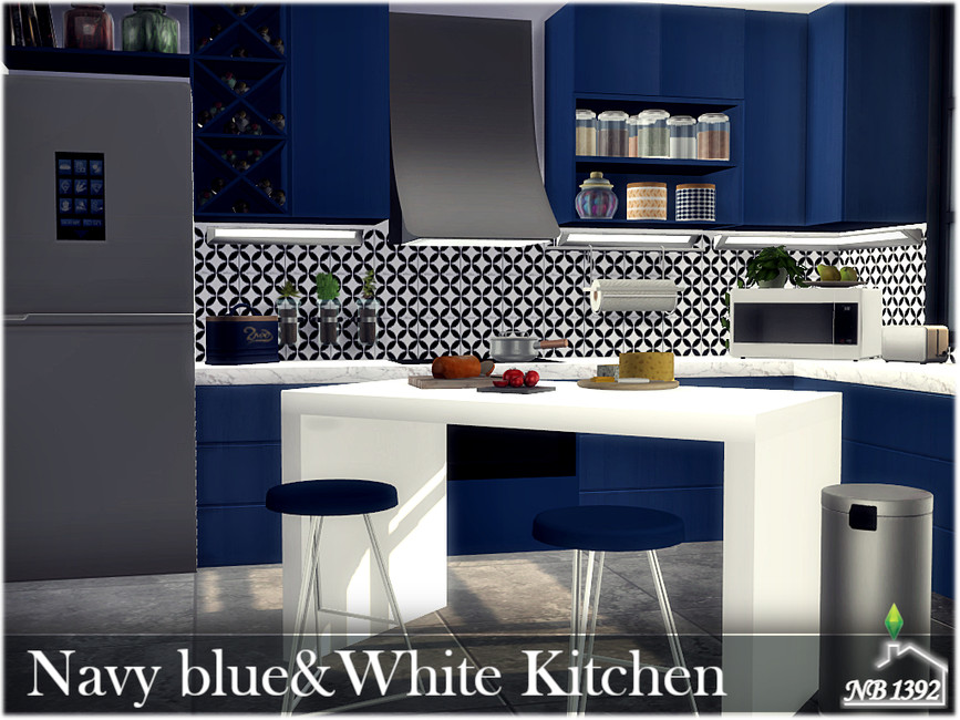 The Sims Resource - Navy blue&White Kitchen