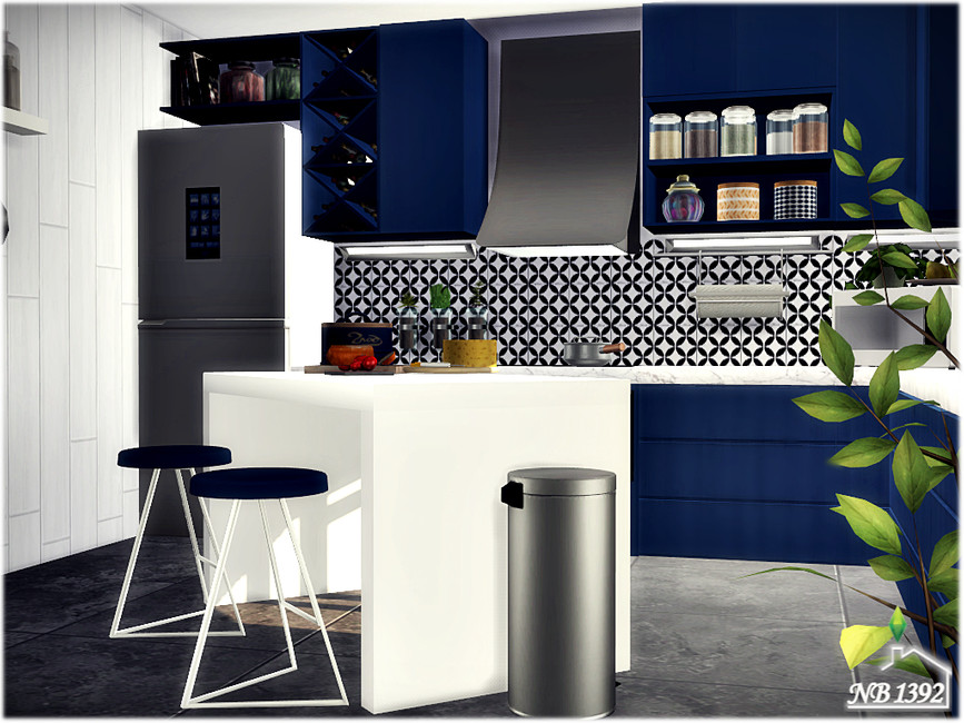 The Sims Resource - Navy blue&White Kitchen
