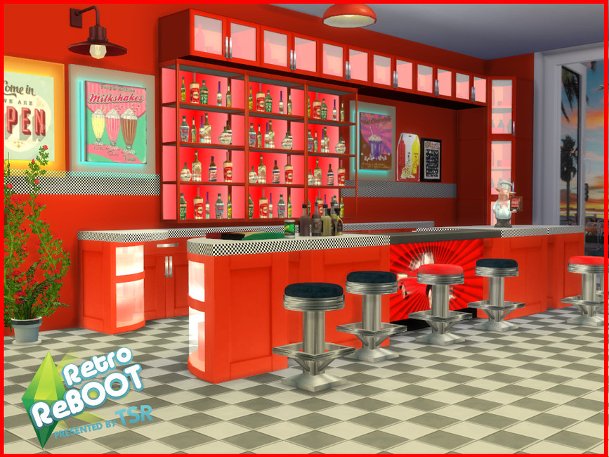The Sims Resource - Retro ReBOOT 50's Diner Mini Pack
