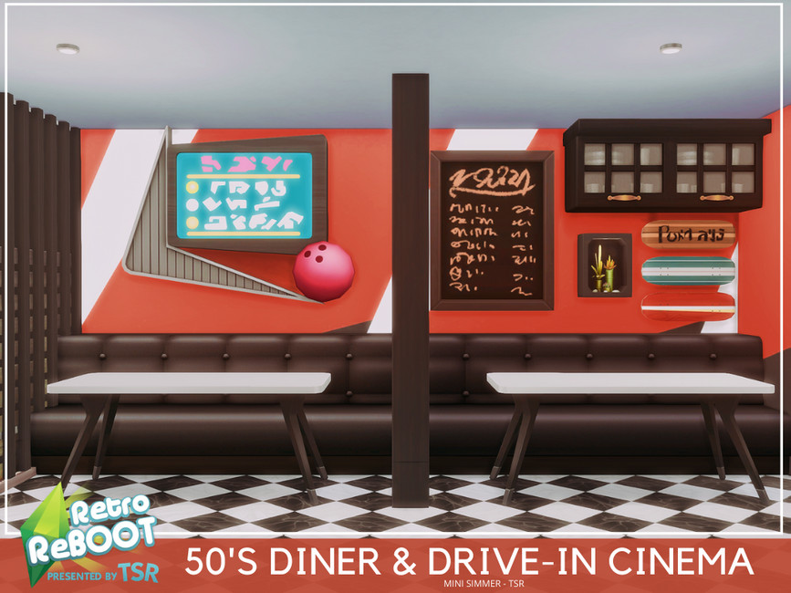 The Sims Resource - Retro ReBOOT - 50's Diner and Drive-in Cinema