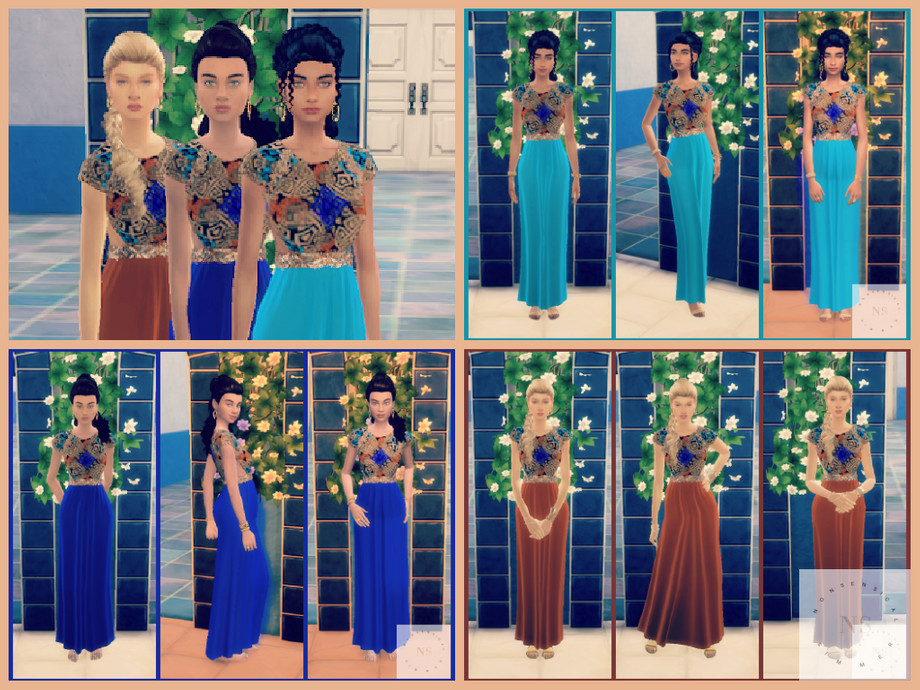 The Sims Resource | SLYD Lily Dress Greek Recolor Set 1