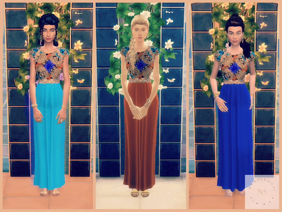 The Sims Resource | SLYD Lily Dress Greek Recolor Set 1