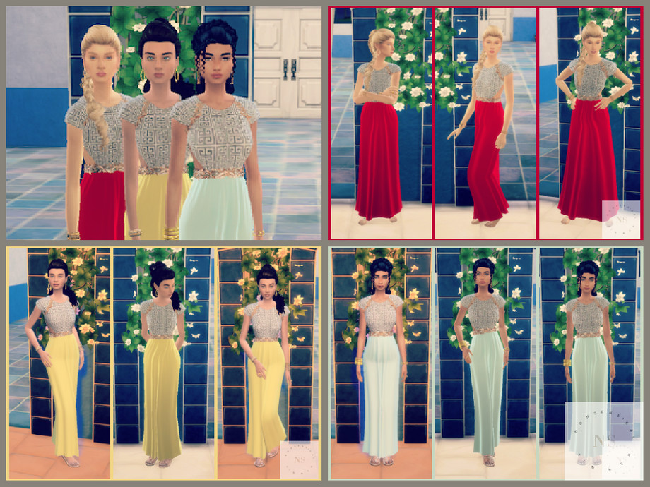 The Sims Resource | SLYD Lily Dress Greek Recolor Set 2