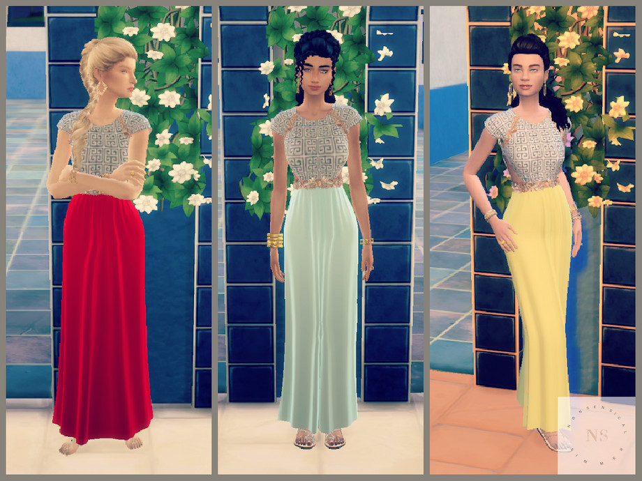 The Sims Resource | SLYD Lily Dress Greek Recolor Set 2