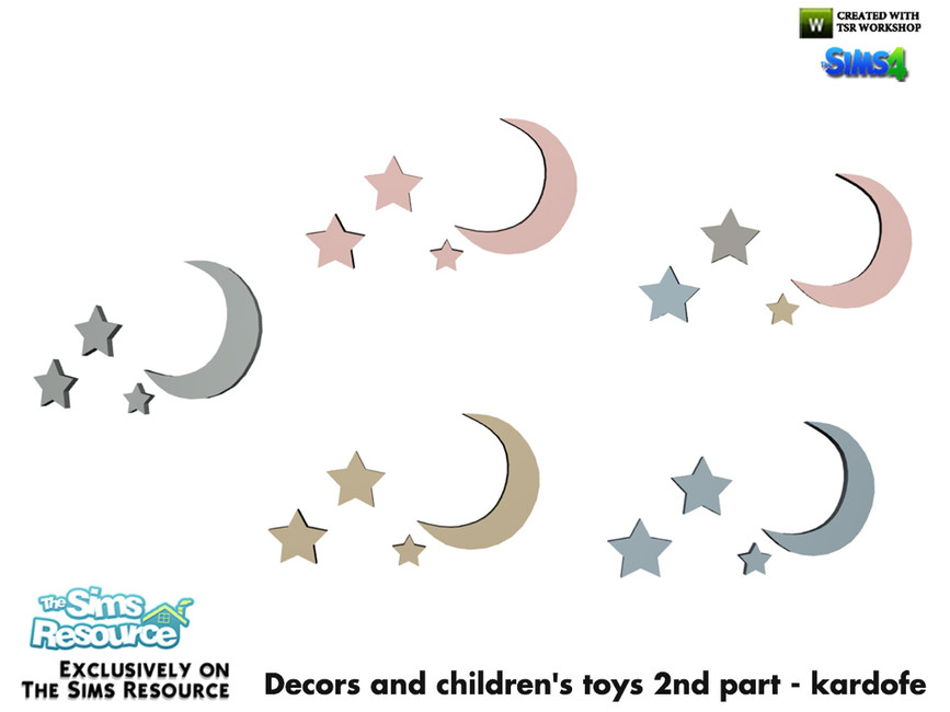The Sims Resource - kardofe_Decors and children's toys_ Moon and stars