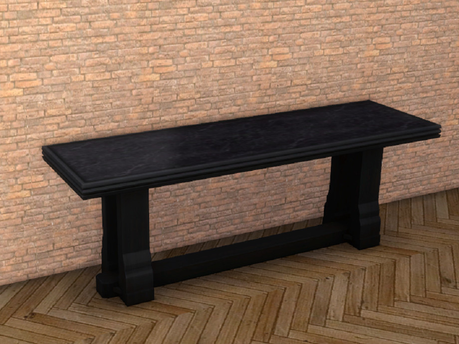 The Sims Resource | Oak & Granite Bar Stool Height Dining Table