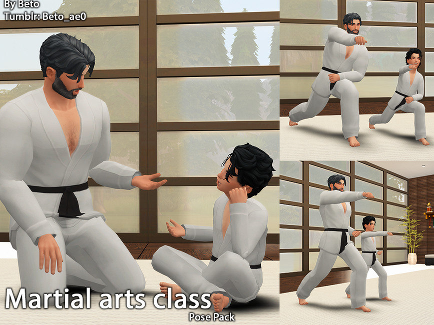 The Sims Resource - Martial arts class (Pose pack)