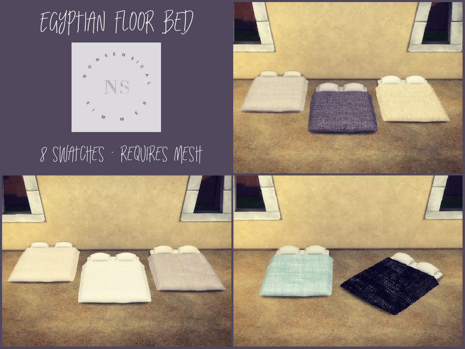 The Sims Resource | Egyptian Floor Bed ~ Solids