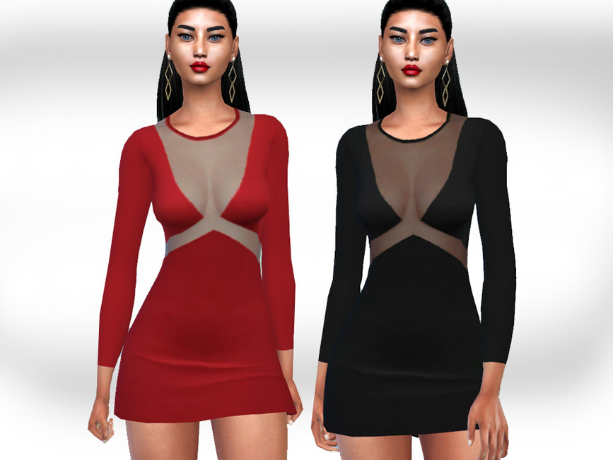 The Sims Resource - Transparent Detail Dresses