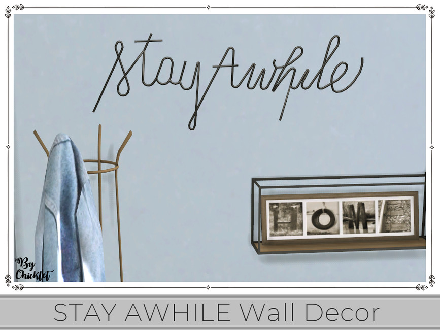The Sims Resource - Stay Awhile STAY AWHILE Wall Letter Decor