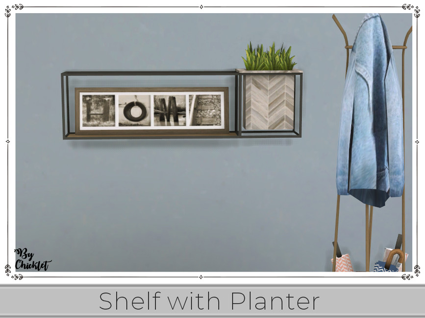 The Sims Resource - Stay Awhile Wall Shelf with Planter