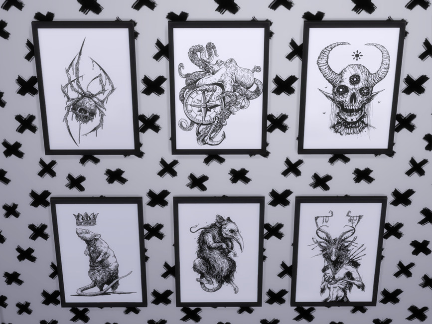 The Sims Resource - Gothic Creature Wall Art