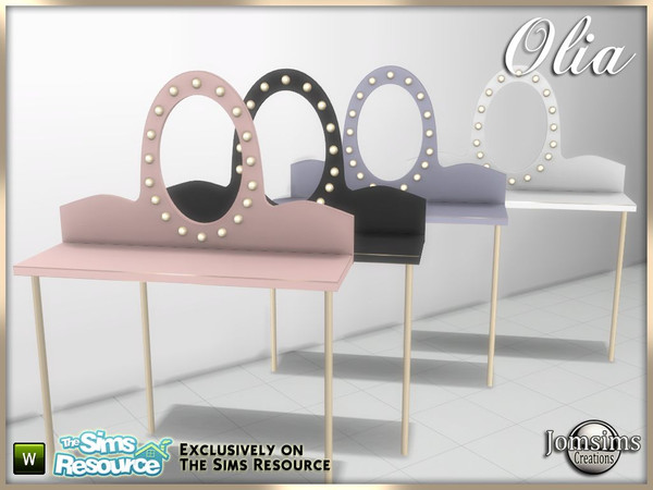 The Sims Resource | Olia beauty set deco vanity table