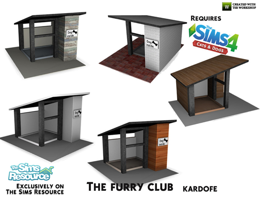 The Sims Resource - kardofe_The furry club_Doghouse Large 1