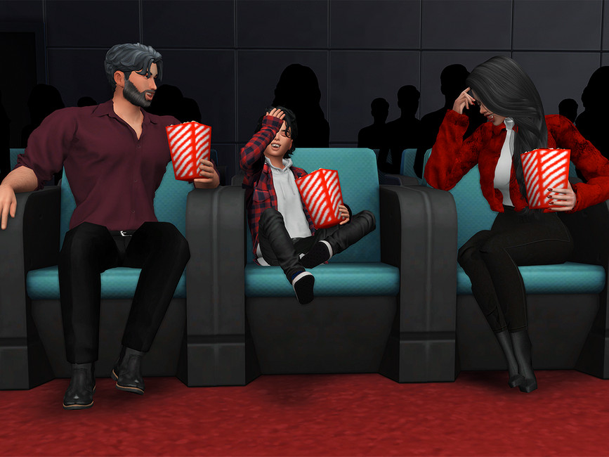 The Sims Resource - Cinema night (Pose Pack)
