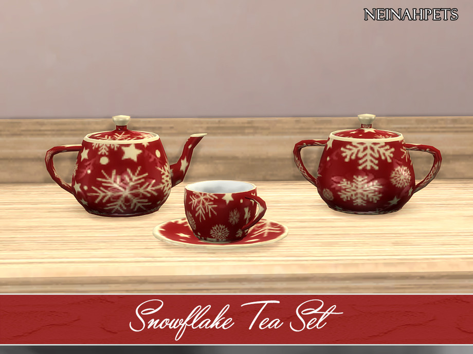 The Sims Resource | Snowflake Tea Set {Mesh Required}
