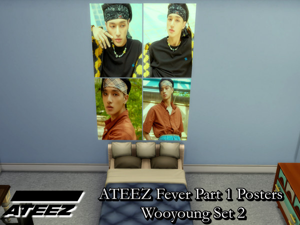 The Sims Resource | ATEEZ Fever Part 1 Posters Set 14 (Wooyoung ...