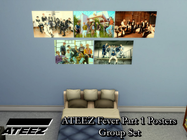 The Sims Resource | ATEEZ Fever Part 1 Posters Set 17(Group) - MESH ...