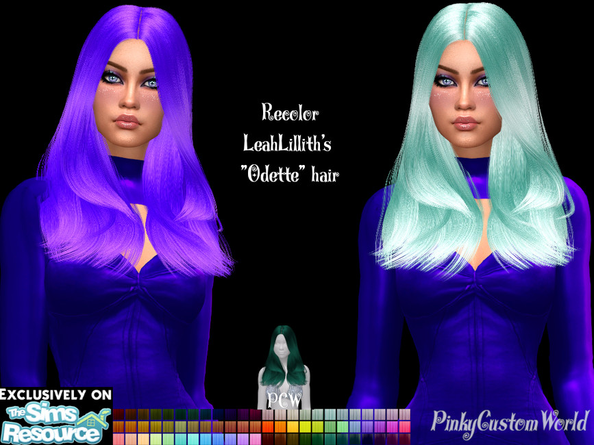The Sims Resource - Retexture of Odette hair by LeahLillith