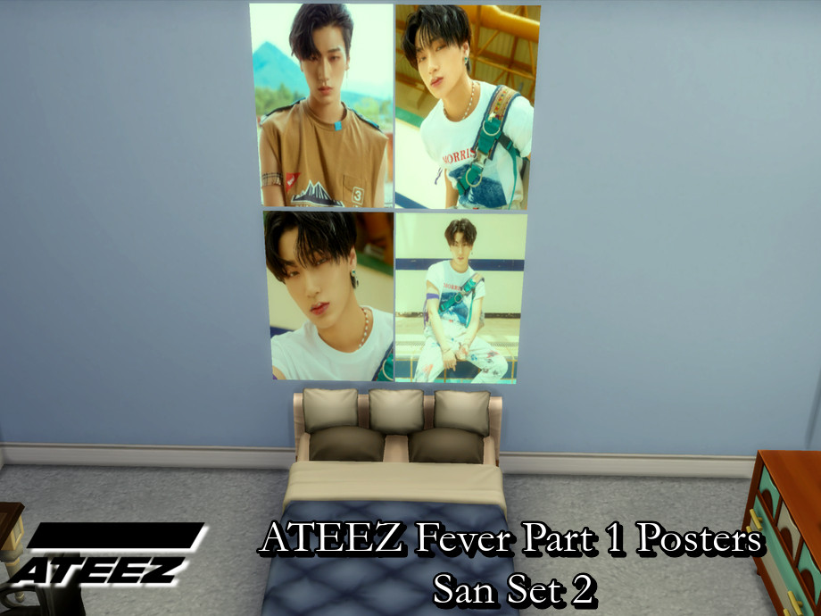 The Sims Resource | ATEEZ Fever Part 1 Posters Set 10 (San) - REQUIRES MESH
