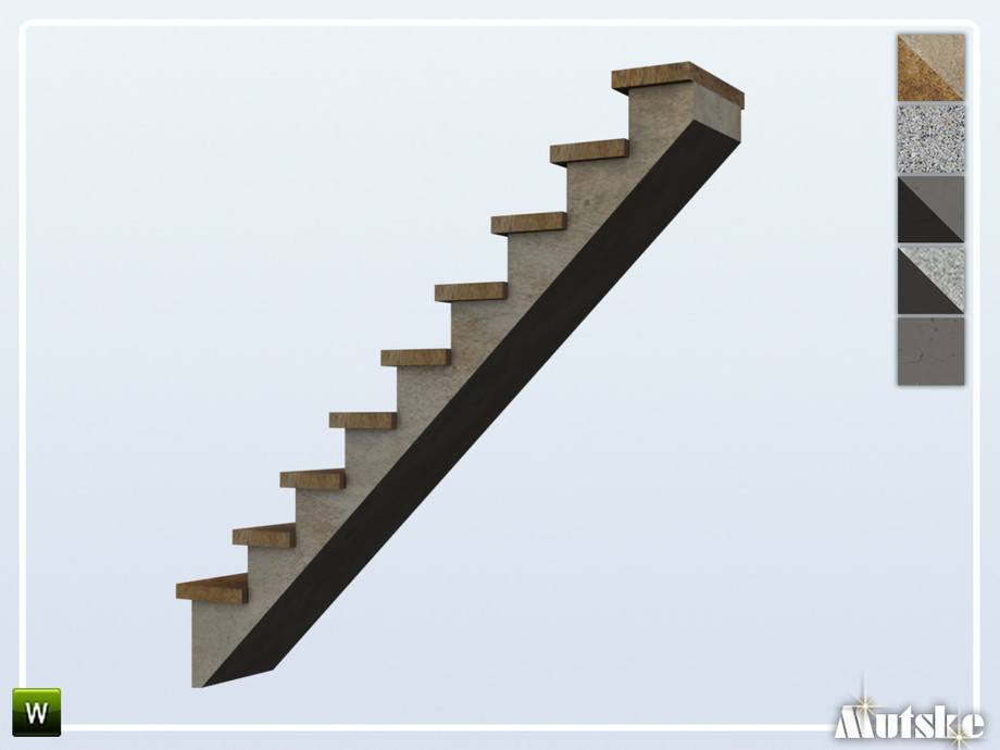 The Sims Resource | Miller Facade Stairs Left 3x1