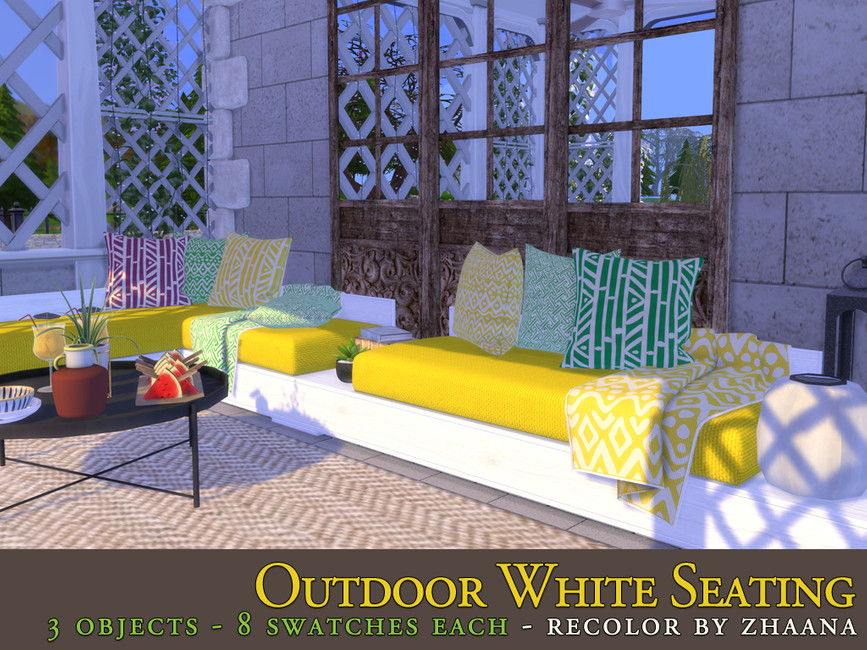 The Sims Resource - Outdoor White Seating