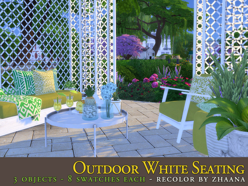 The Sims Resource - Outdoor White Seating