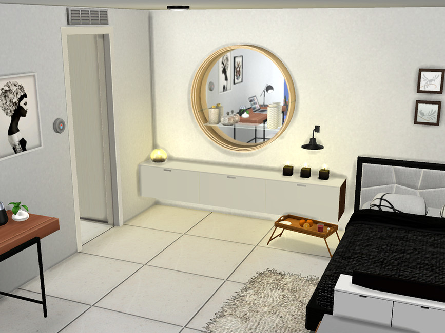 The Sims Resource - Round Mirror with Functional Glass Shelf