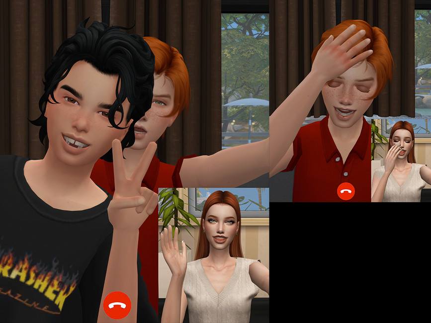 The Sims Resource - Video call (Pose Pack)