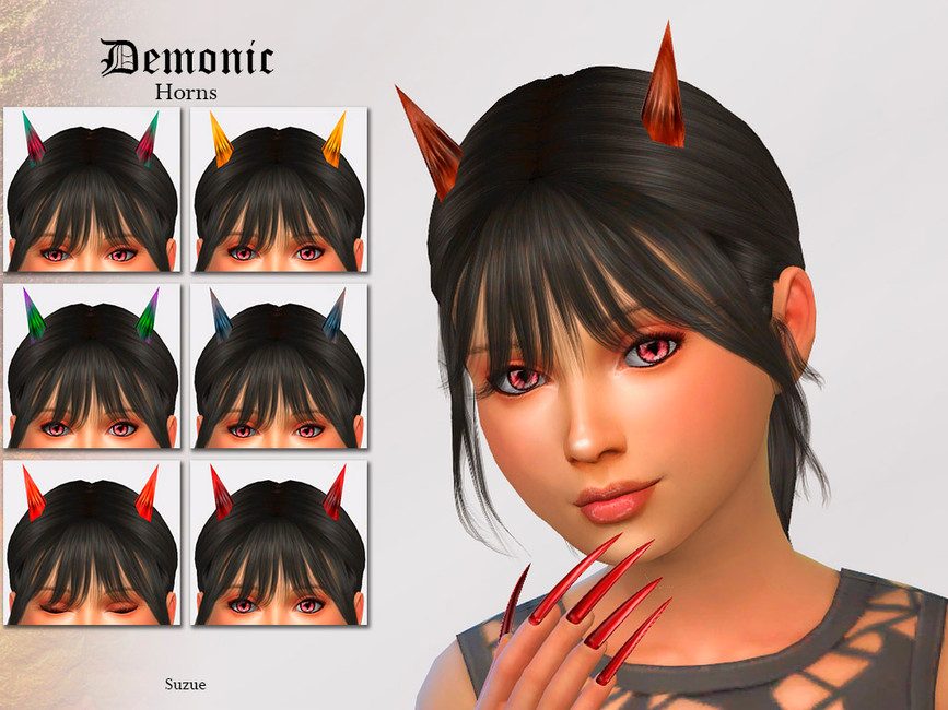 The Sims Resource - Demonic Horns Child