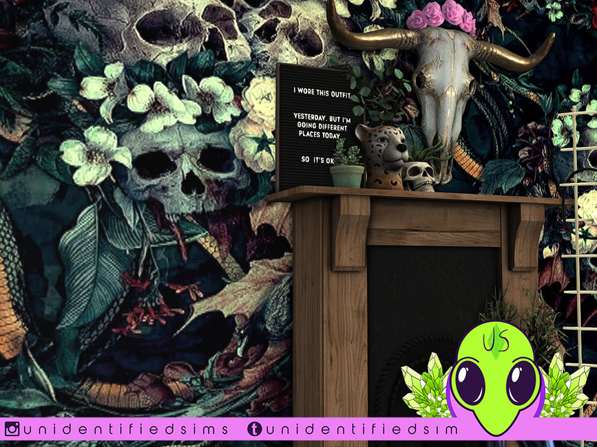The Sims Resource - Skulls and Snakes Wall Mural