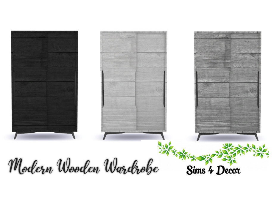 The Sims Resource | Modern Wooden Wardobe