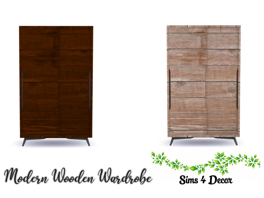 The Sims Resource | Modern Wooden Wardobe