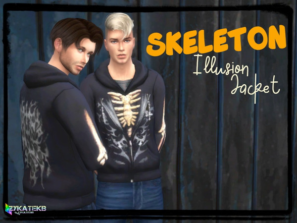The Sims Resource | Skeleton Illusion Jacket